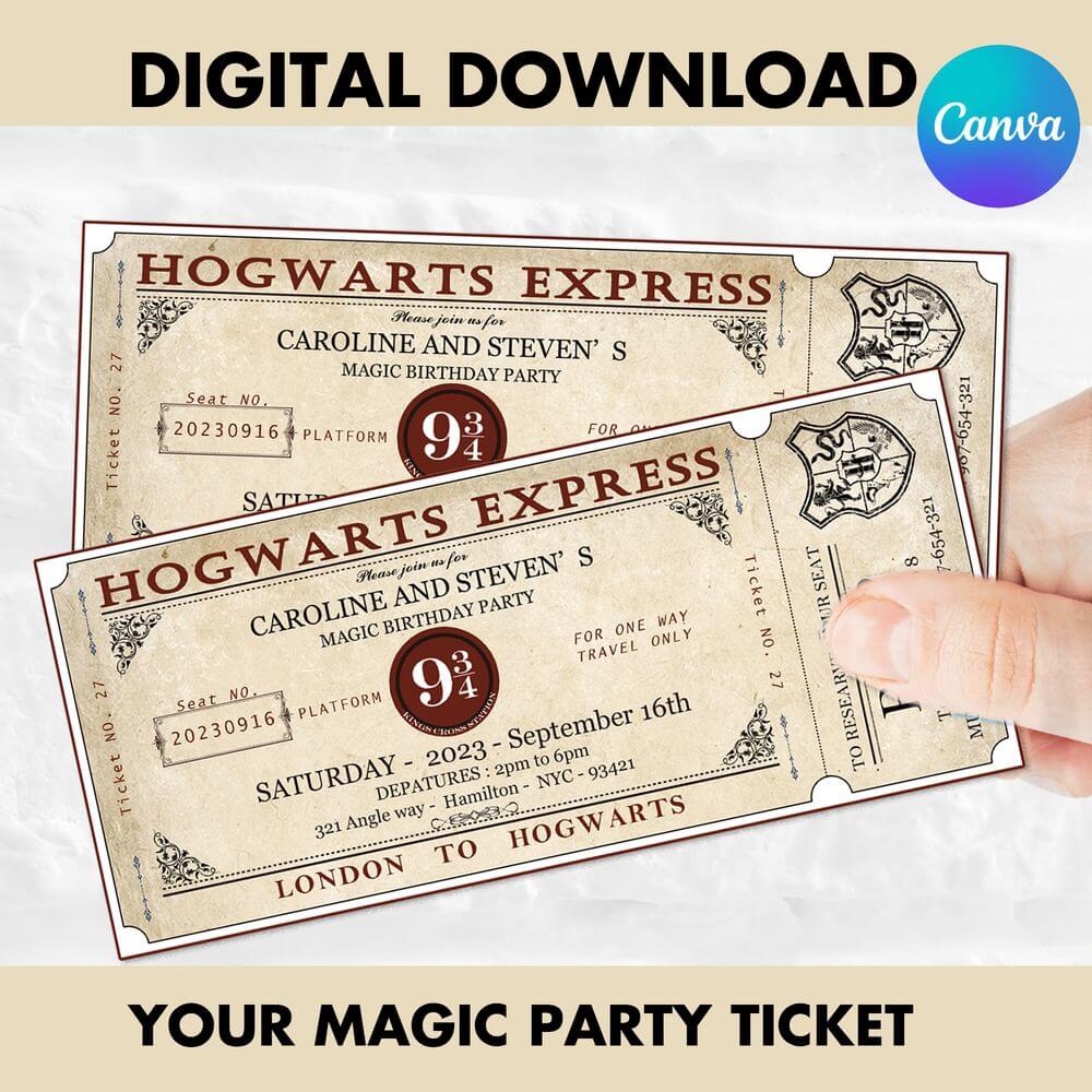 Editable Hogwarts Ticket -Digital download | KoraGarro